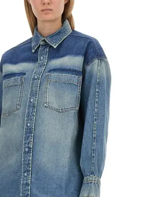 Victoria Beckham Oversized Cotton Shirt - Denim