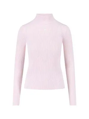 COURREGES Logo Turtleneck Sweater - Pink