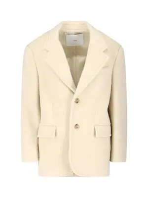Boglioli Single-Breasted Wool-Blend Blazer Cream