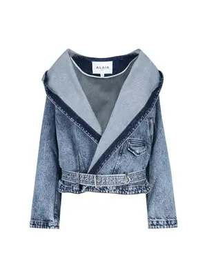 MAISON MARGIELA Cotton Biker Jacket - Blue
