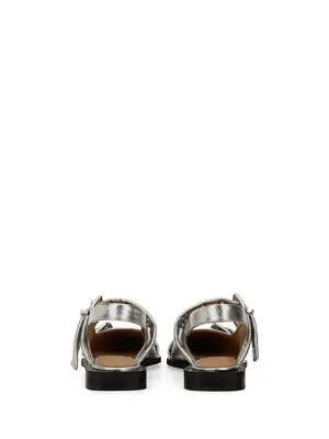 GANNI Ballerina With Buckle - Silver