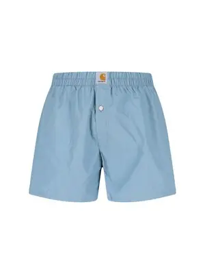 Carhartt Work In Progress Logo Boxer Shorts - Light Blue