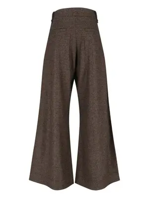 EUDON CHOI Wool Blend Straight Leg Trousers - Brown