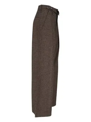 EUDON CHOI Wool Blend Straight Leg Trousers - Brown