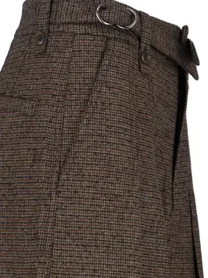 EUDON CHOI Wool Blend Straight Leg Trousers - Brown