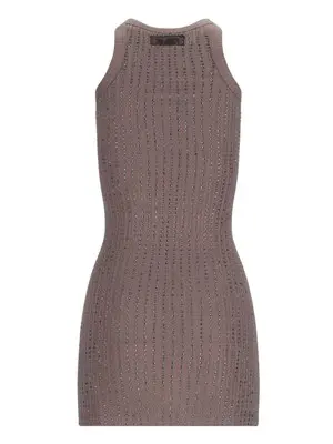 Attico Crystal Appliqué Mini Dress
