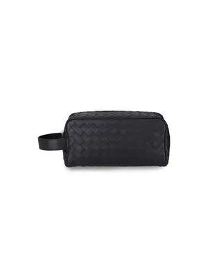 Bottega Veneta Intrecciato Leather Pouch - Black
