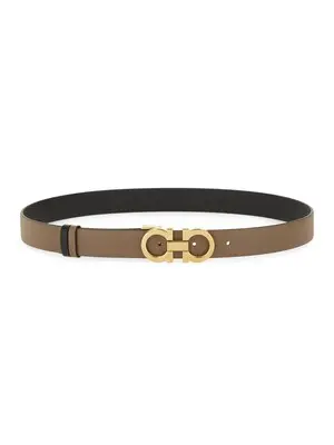 FERRAGAMO Reversible "hooks" Belt - Brown