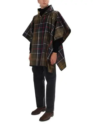 Barbour Poncho With Tartan Pattern - Multicolour