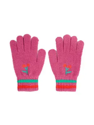 BOBO CHOSES Cherry Knitted Gloves - Fuchsia