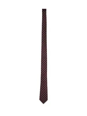 TOM FORD Satin Polka Dot Neck Tie Bordeaux