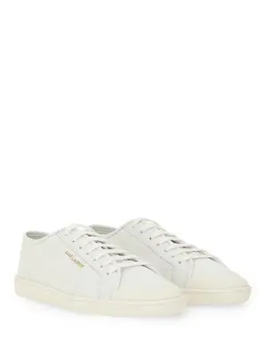 Saint Laurent Smooth Leather Sneakers - White