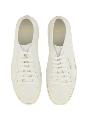 Saint Laurent Smooth Leather Sneakers - White