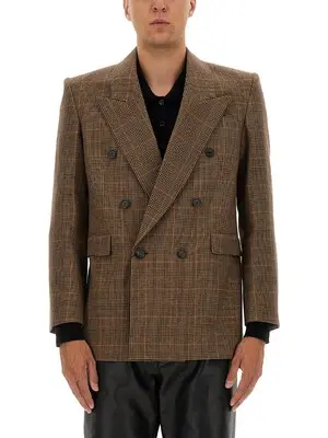 Saint Laurent Prince Of Wales Wool Jacket