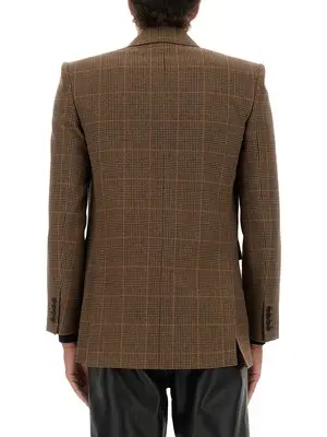 Saint Laurent Prince Of Wales Wool Jacket