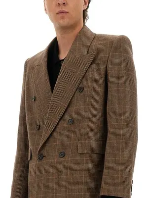 Saint Laurent Prince Of Wales Wool Jacket