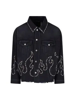 Sacai Amiri Cotton Denim Jacket - Black