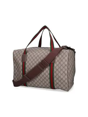 Gucci Supreme "gg" Fabric Large Travel Bag - Beige