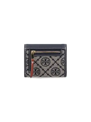 Tory Burch T Monogram' Small Trifold Wallet - Blue