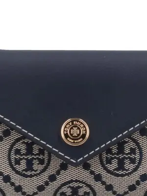 Tory Burch T Monogram' Small Trifold Wallet - Blue