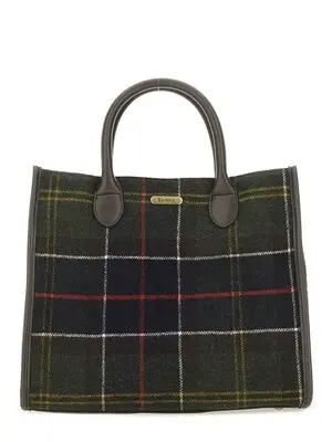 Barbour Tartan "barrhill" Tote Bag - Green