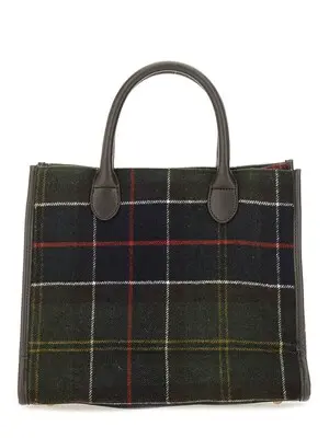 Barbour Tartan "barrhill" Tote Bag - Green