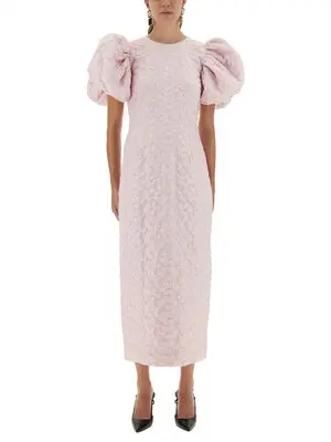 Remain Birger Christensen Jacquard Midi Dress - Powder