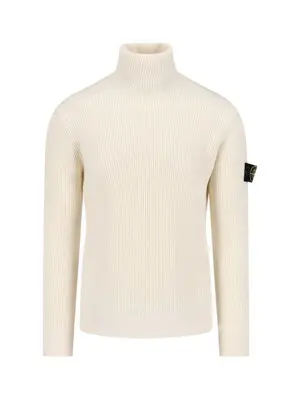 Stone Island Virgin Wool Sweater - White