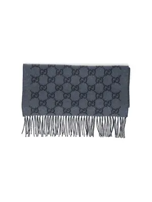Gucci Gg' Cashmere Scarf - Gray