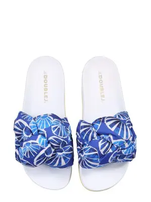 La DoubleJ Braid Slide Sandals - Blue