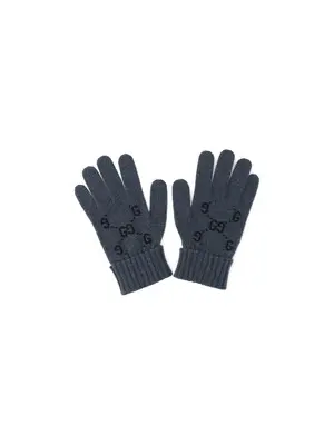 Gucci Gg Cashmere Gloves - Gray