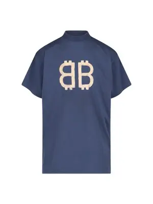 Balenciaga Crypto' Printed T-shirt - Blue