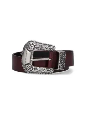 Aspesi Leather Belt Red
