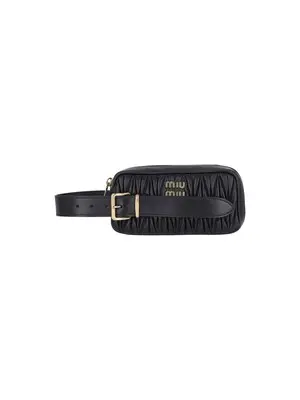 MIU MIU Matelassé Leather Pouch With Logo