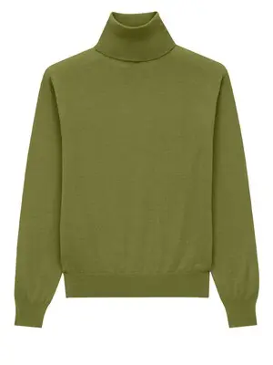 Saint Laurent Cashmere, Wool And Silk Turtleneck - Green