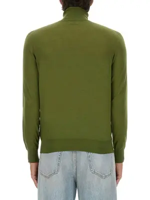 Saint Laurent Cashmere, Wool And Silk Turtleneck - Green