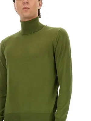 Saint Laurent Cashmere, Wool And Silk Turtleneck - Green