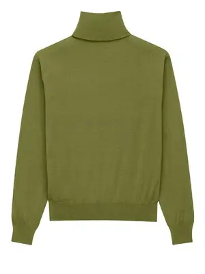 Saint Laurent Cashmere, Wool And Silk Turtleneck - Green