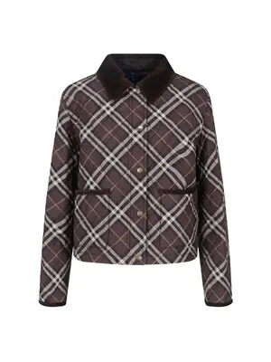 Miu Miu Checked Jacket - Brown