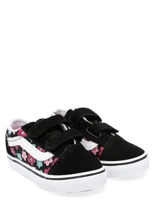 VANS Old Skool V Glitter Flower Power Sneakers