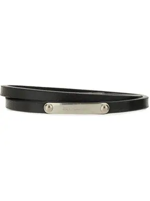 Saint Laurent Logo Plaque Bracelet - Black
