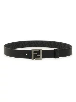 Fendi Squared Ff Belt - Black