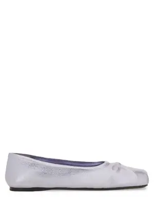 Marni Ballerina Flat With Bow Detailing - Silver