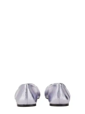 Marni Ballerina Flat With Bow Detailing - Silver