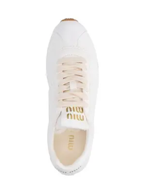 Miu Miu Lamb Nappa 'plume' Sneakers - White