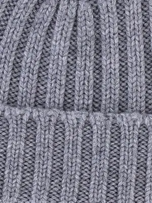 Aspesi Moncler Ribbed Virgin Wool Beanie - Gray