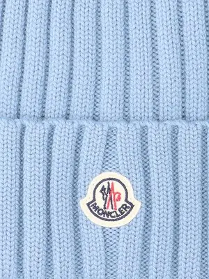 Moncler Virgin Wool Beanie - Light Blue