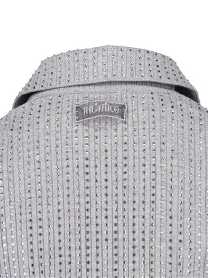 Attico Rhinestone Mini Dress - Gray