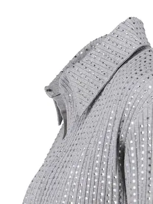 Attico Rhinestone Mini Dress - Gray