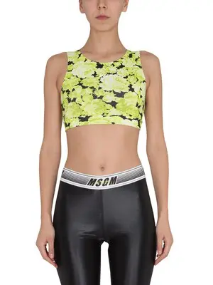 Msgm Cropped Performance Tops For Women